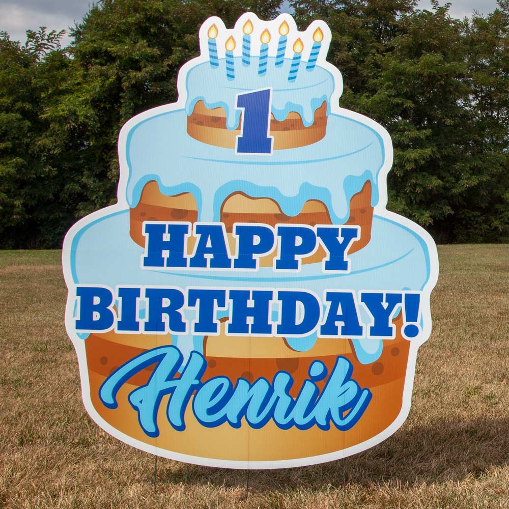 Happy Birthday Tall Cake Sign | Free Shipping | Vispronet